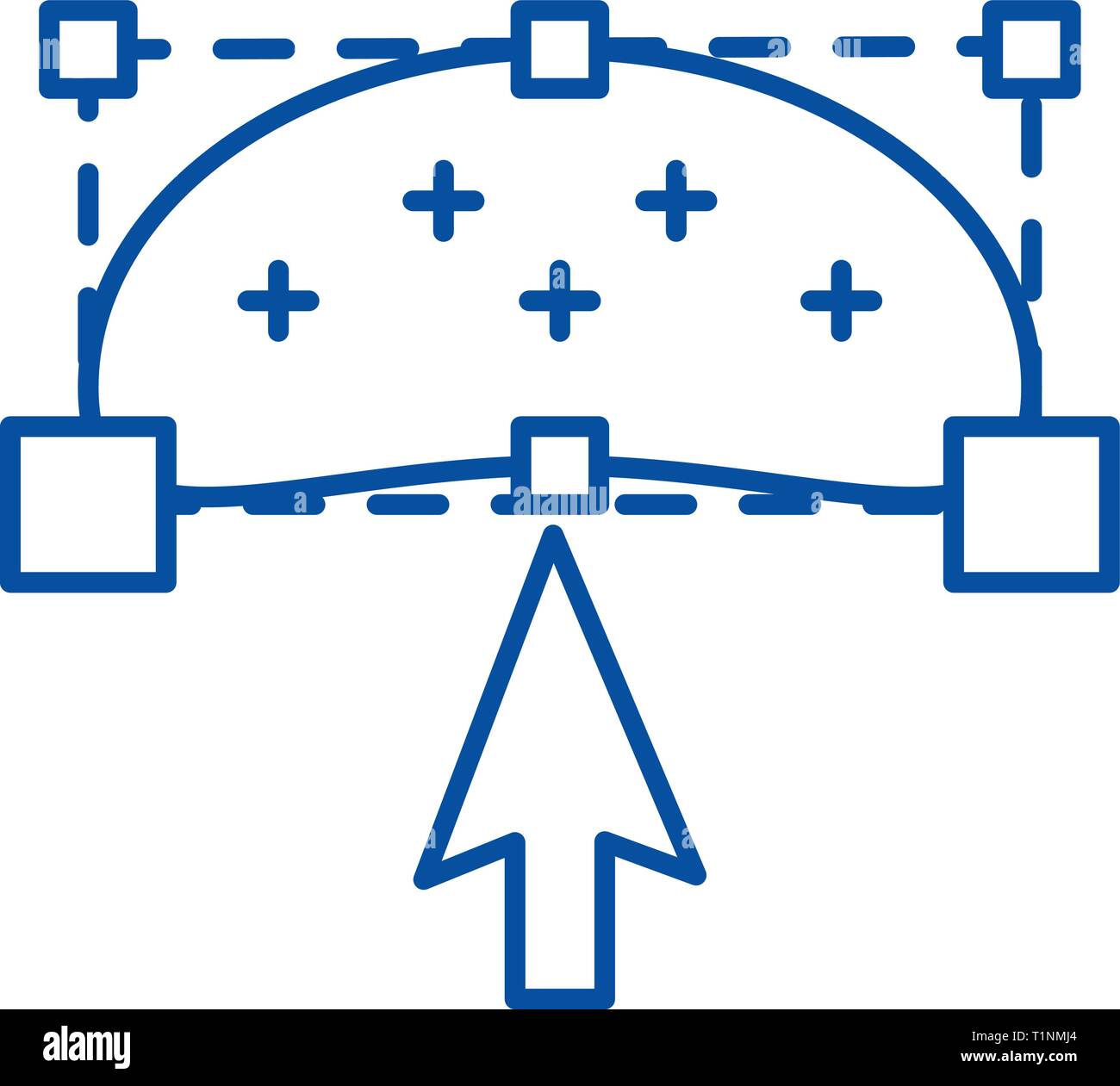 Object transform line icon concept. Object transform flat vector symbol ...