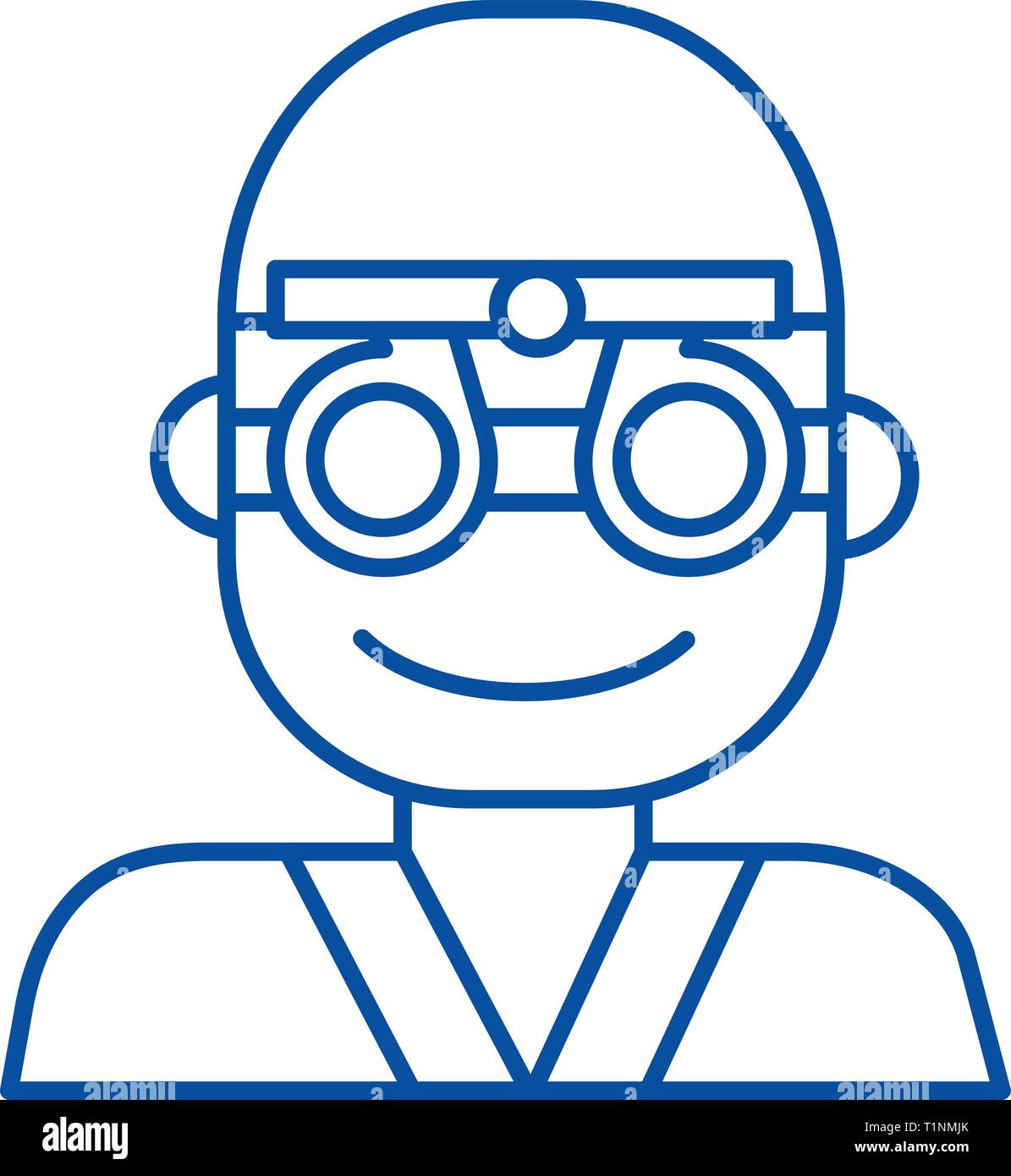 Oculist,ophthalmologist,eye doctor line icon concept. Oculist ...