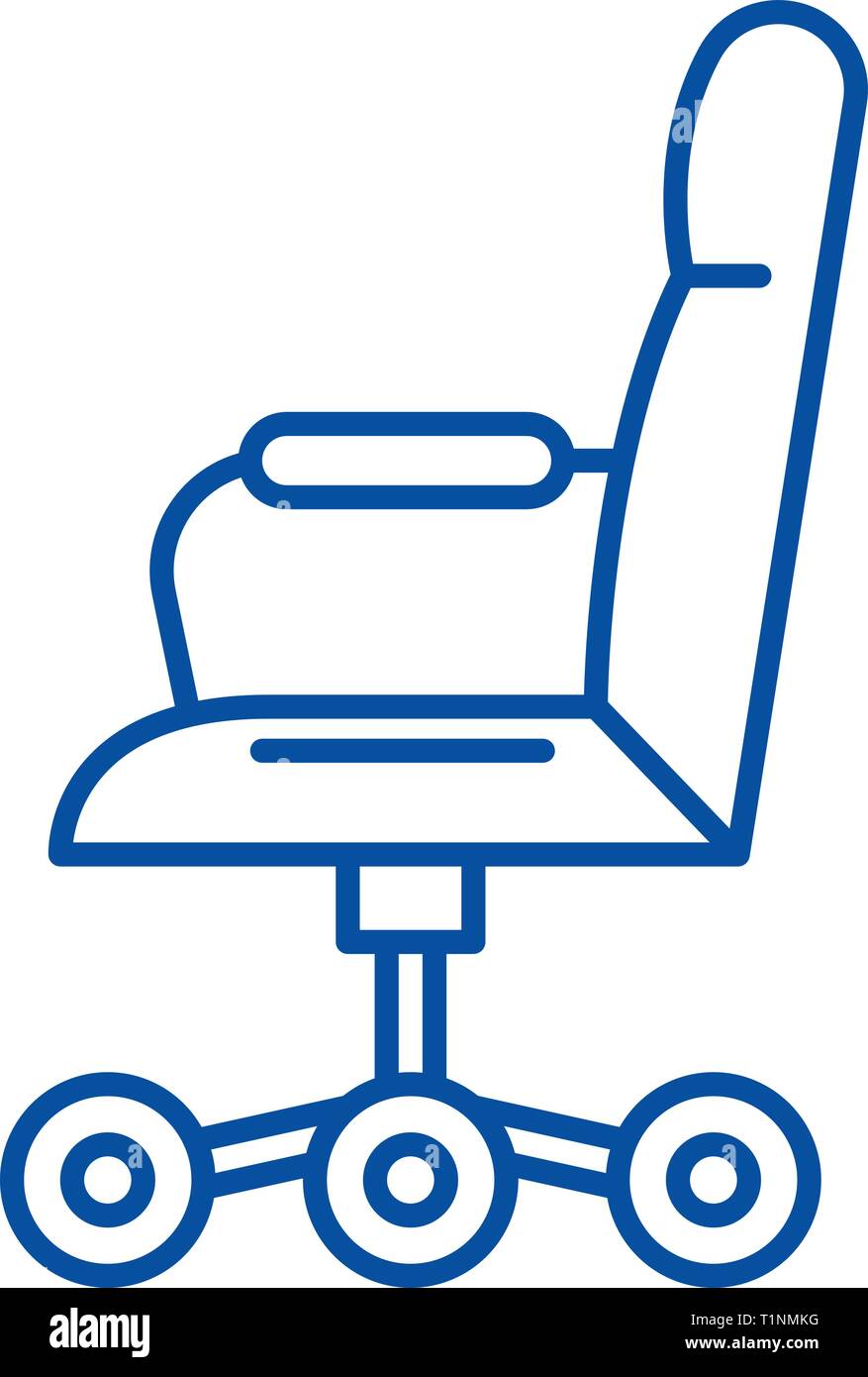 Office chair from the side line icon concept. Office chair from the ...