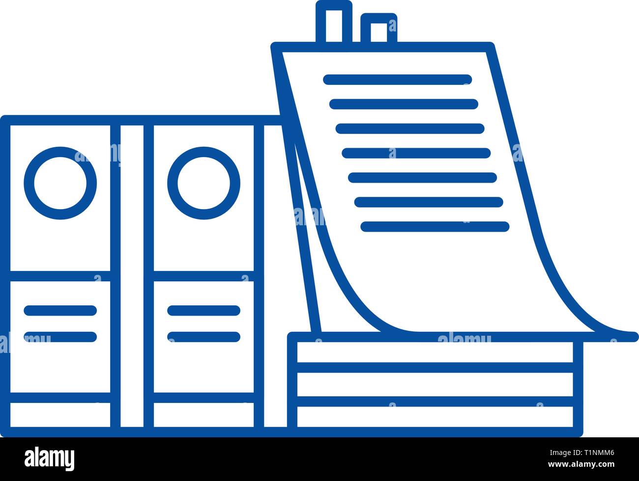 Office documents line icon concept. Office documents flat vector symbol ...
