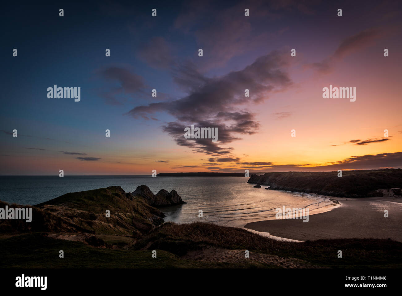 Gower peninsula sunset wales uk hi-res stock photography and images - Alamy