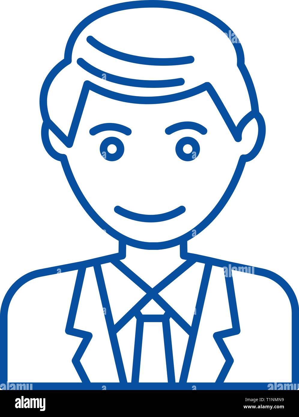 Office man, businessman line icon concept. Office man, businessman flat ...