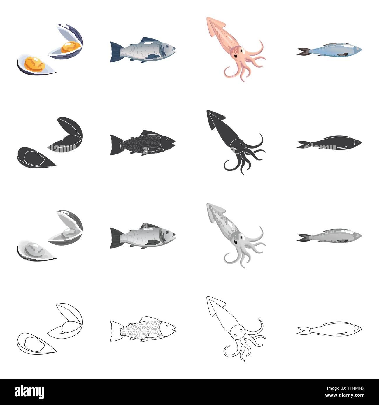 mussel,salmon,octopus,clam,fish,squid,shell,trout,tentacle,oyster ...