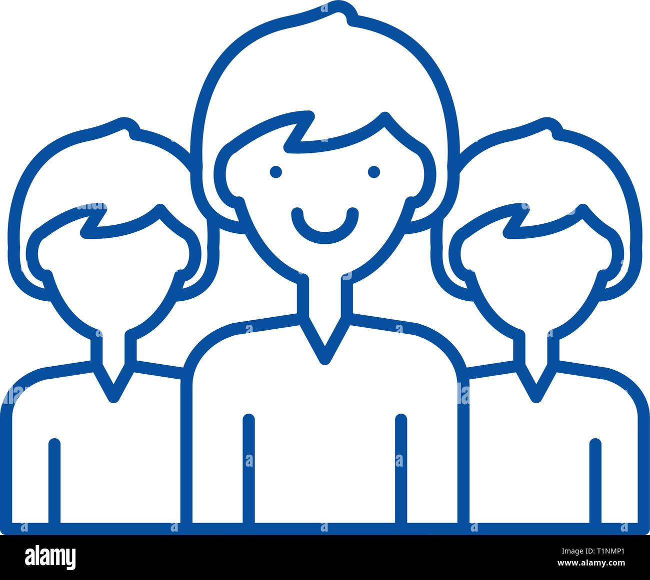 Office staff line icon concept. Office staff flat vector symbol, sign ...