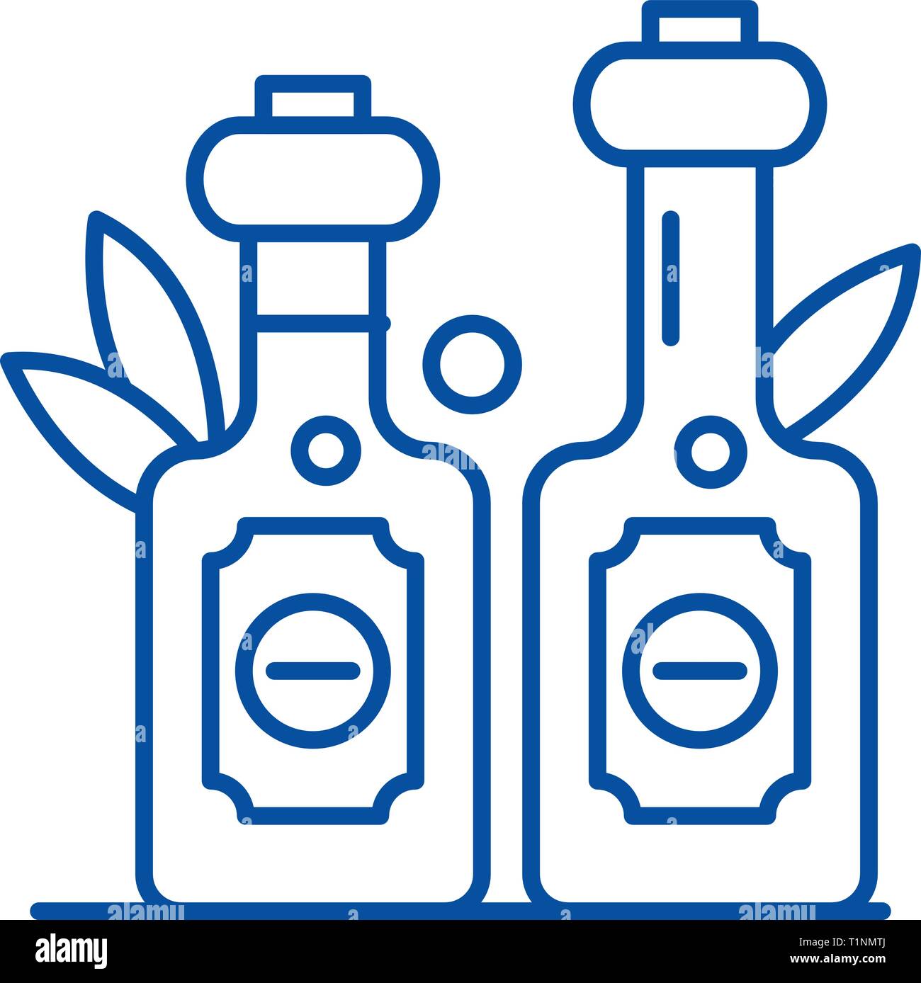 Olive oil line icon concept. Olive oil flat vector symbol, sign ...