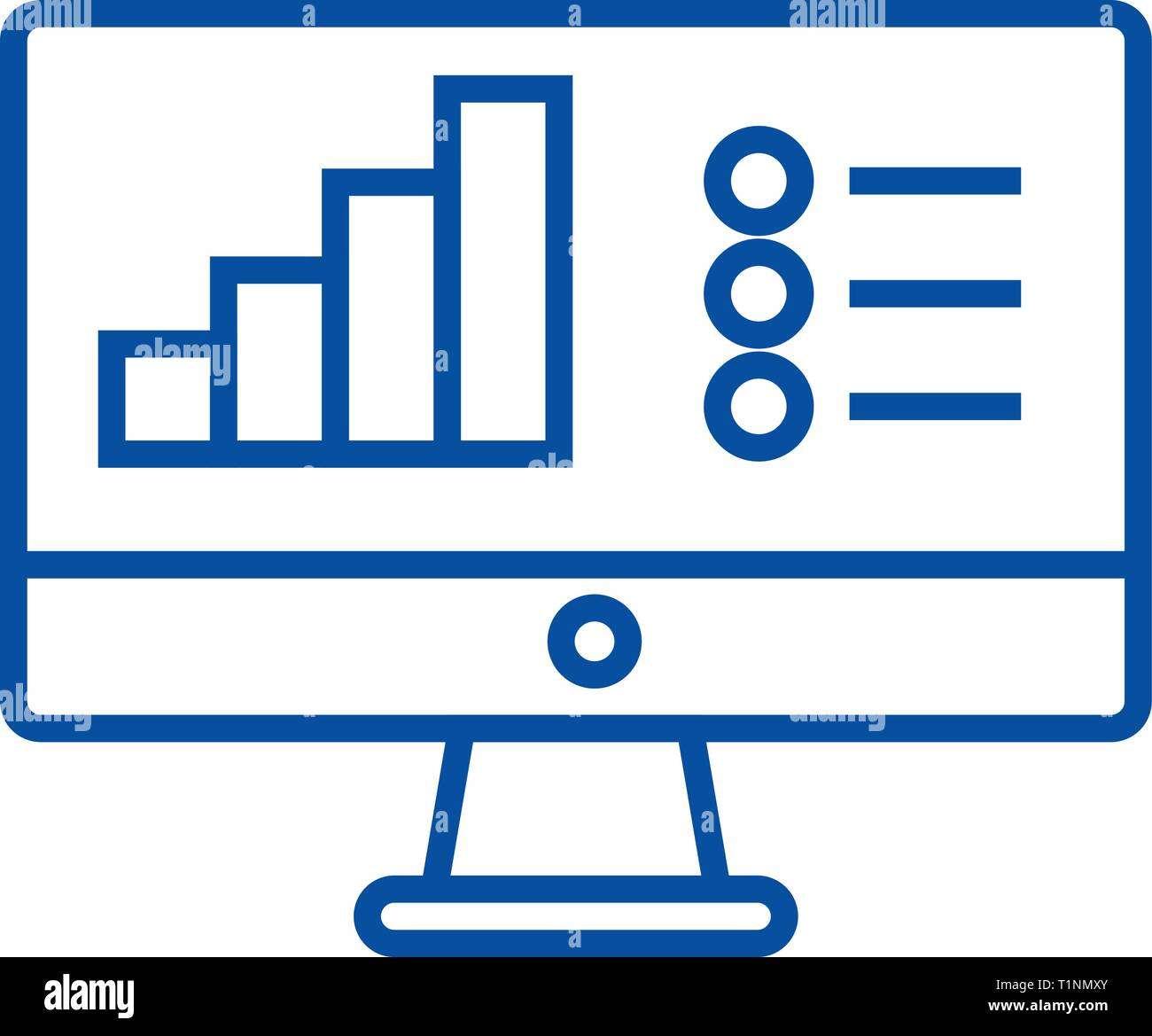 Online data analysis report line icon concept. Online data analysis ...