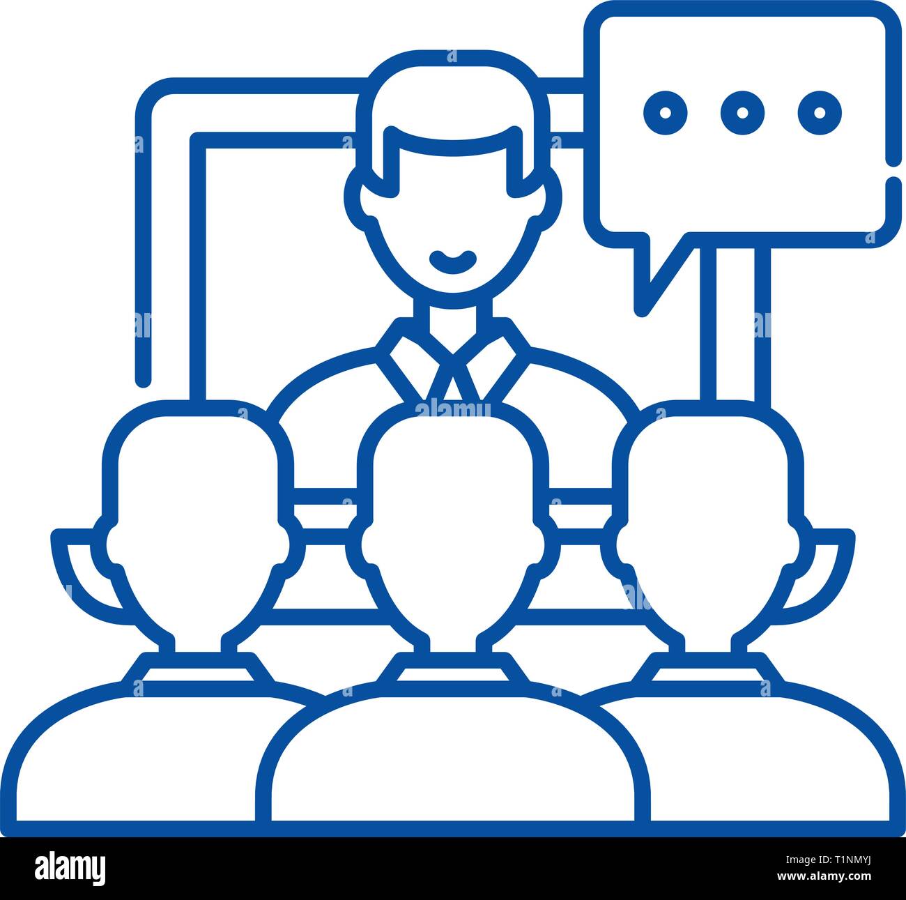 Online Lecture Line Icon Concept Online Lecture Flat Vector Symbol Sign Outline Illustration