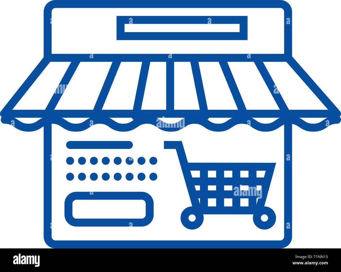 Online shop line icon concept. Online shop flat vector symbol, sign ...