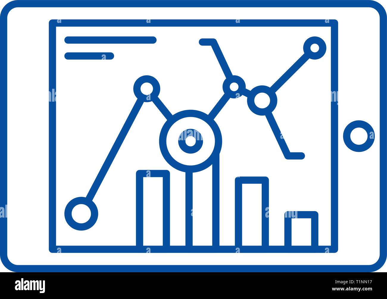 Online statistics line icon concept. Online statistics flat vector symbol, sign, outline ...