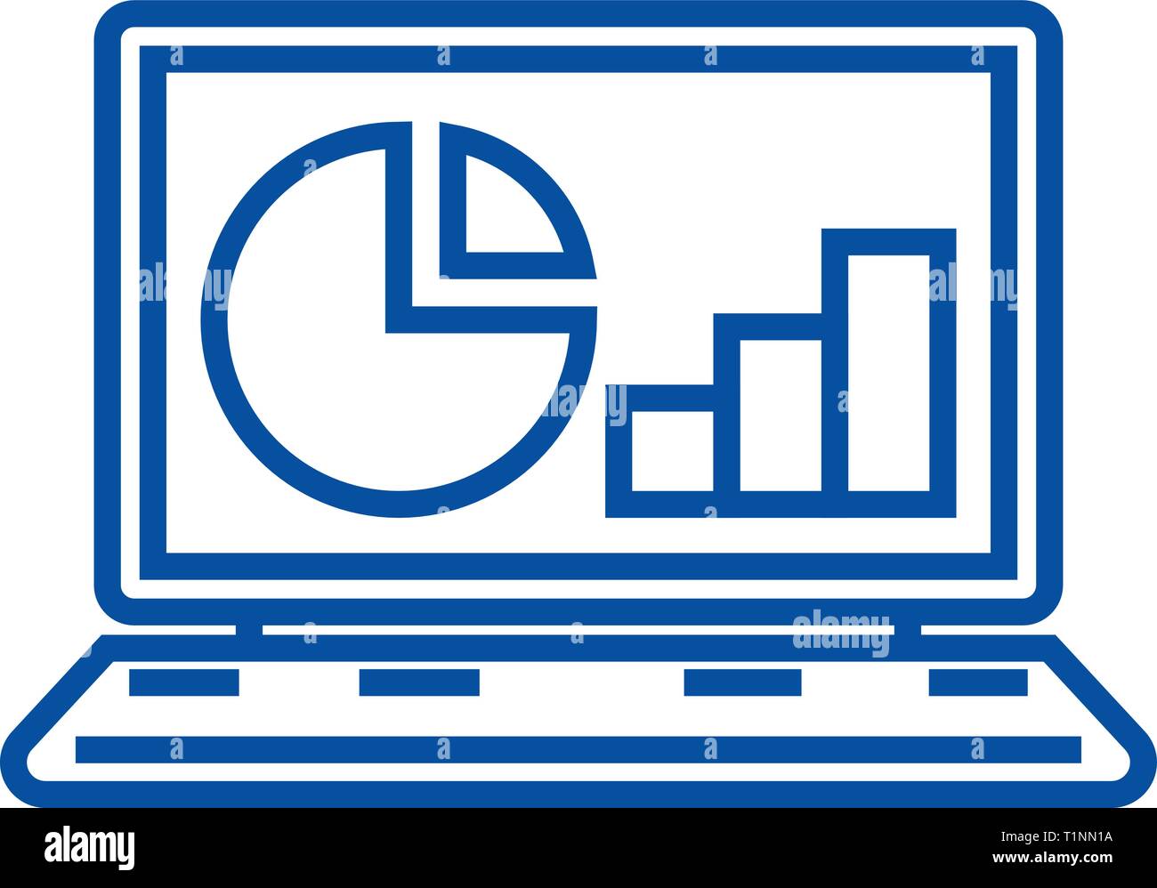 Online statistics, data analytics line icon concept. Online statistics ...