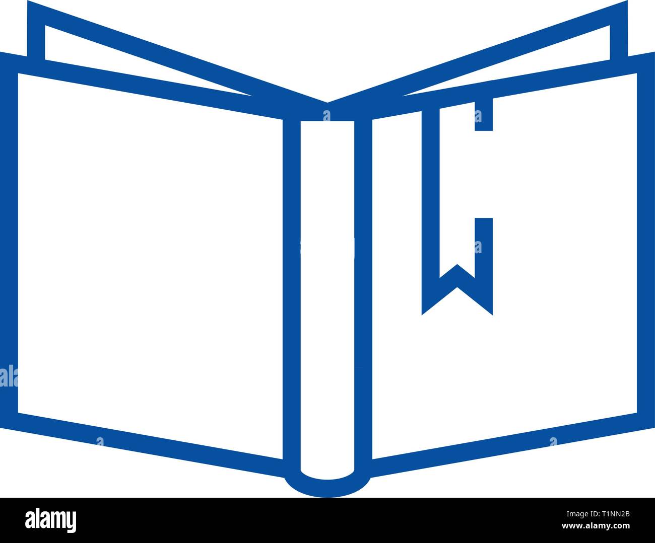 Open book with tag sign line icon concept. Open book with tag sign flat ...