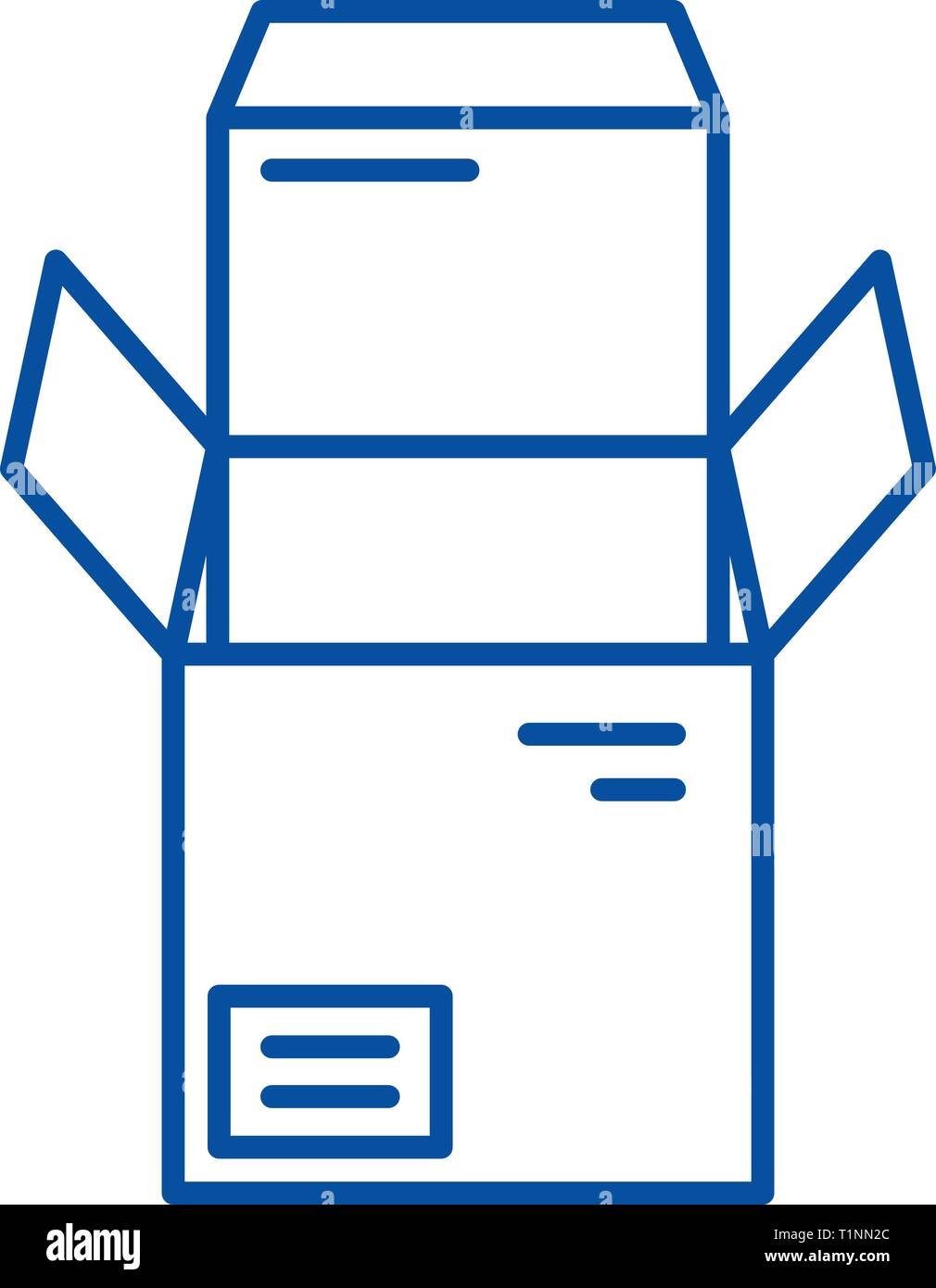 Open box line icon concept. Open box flat vector symbol, sign, outline ...