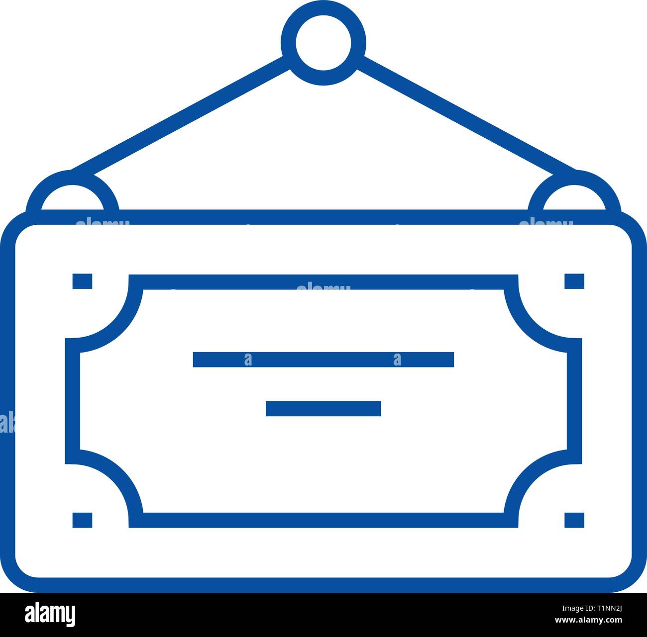Open label, closed line icon concept. Open label, closed flat vector ...