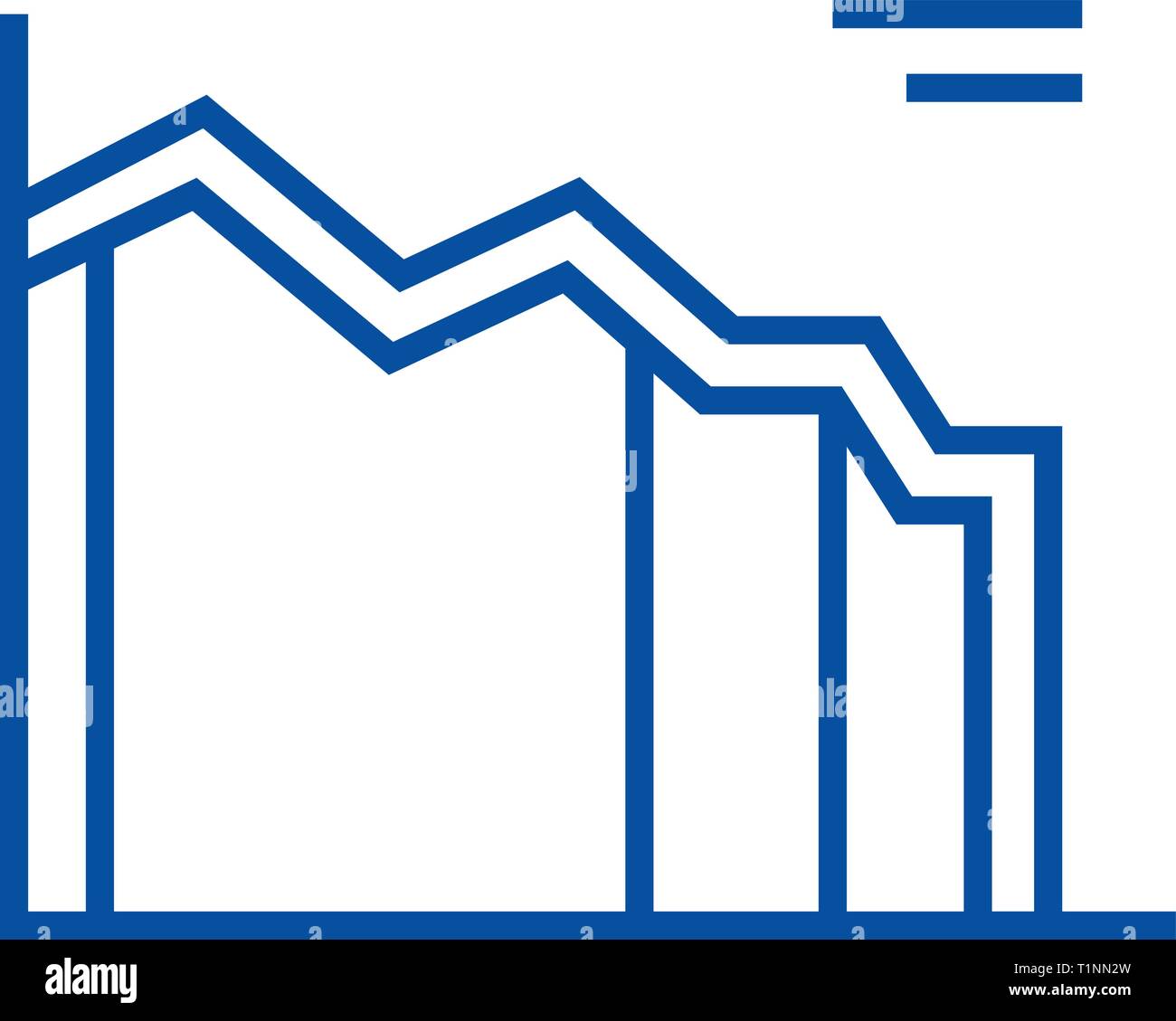 Open,high,low,close area chart line icon concept. Open,high,low,close ...