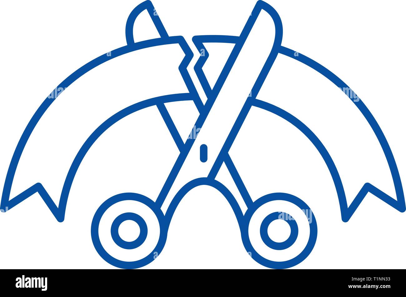 Opening line icon concept. Opening flat vector symbol, sign, outline ...