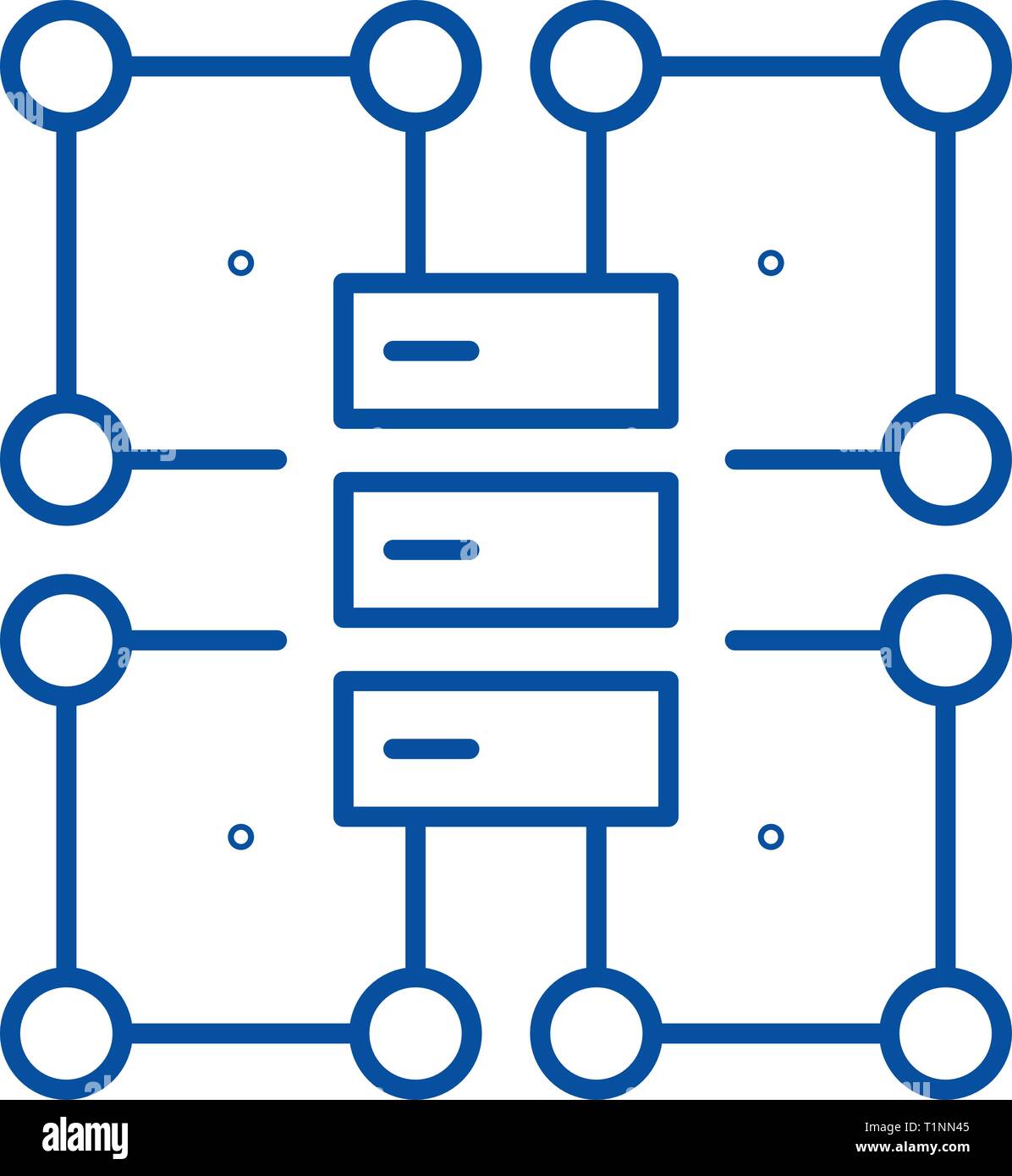Organization structure line icon concept. Organization structure flat ...