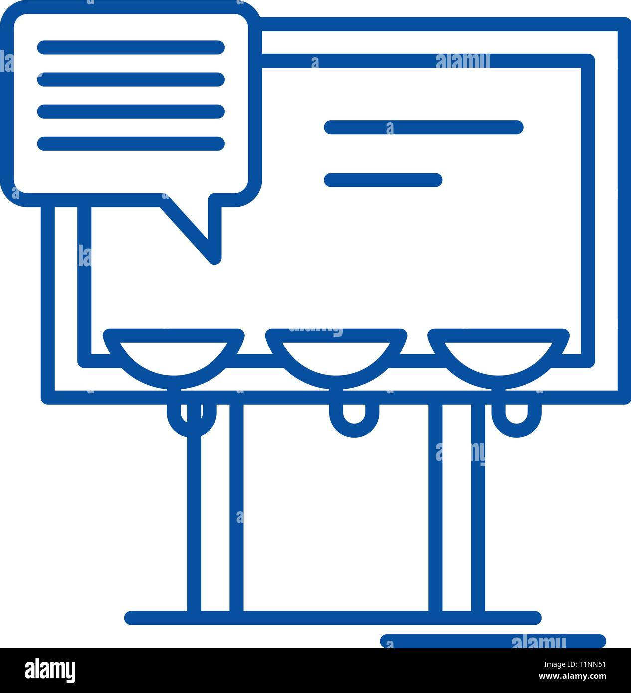 Outdoor advertising campaign line icon concept. Outdoor advertising ...