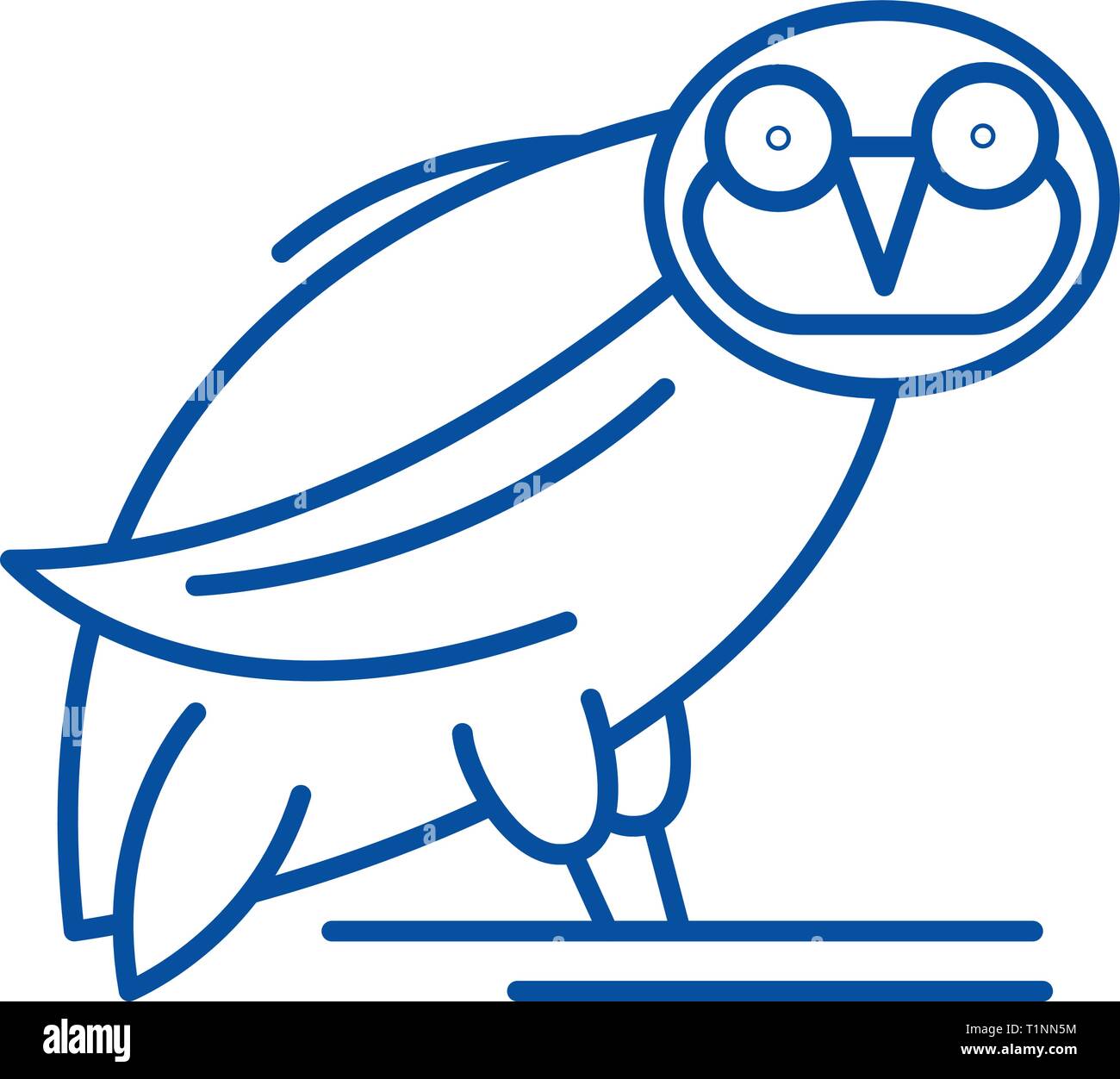 Owl line icon concept. Owl flat vector symbol, sign, outline ...