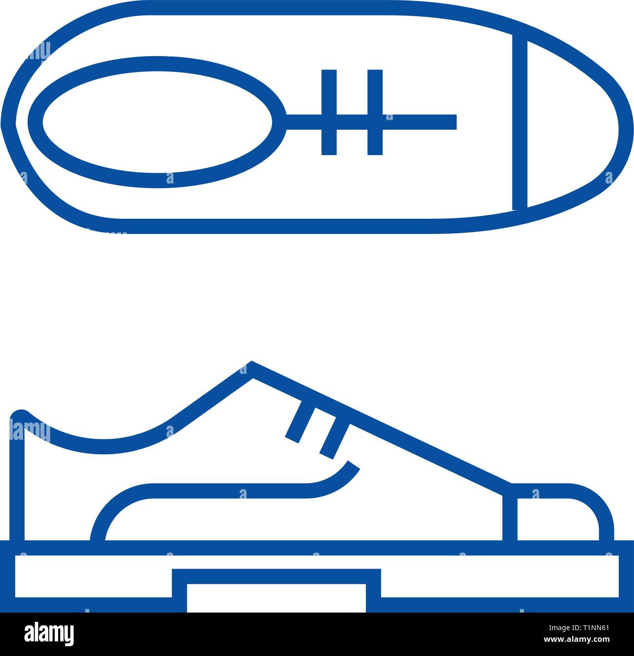 Oxford shoes line icon concept. Oxford shoes flat vector symbol, sign ...