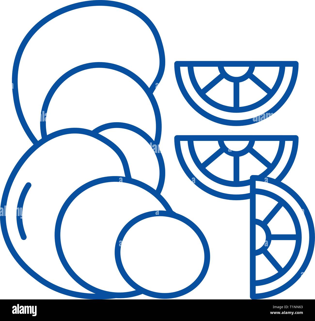 Oysters line icon concept. Oysters flat vector symbol, sign, outline ... Oysters line icon concept. Oysters flat vector symbol, sign, outline ...