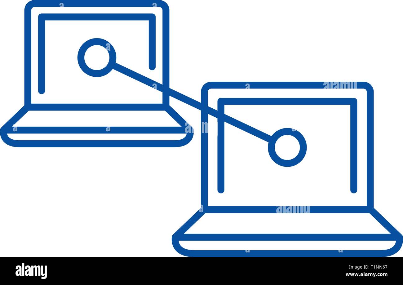 P2p communication line icon concept. P2p communication flat vector ...