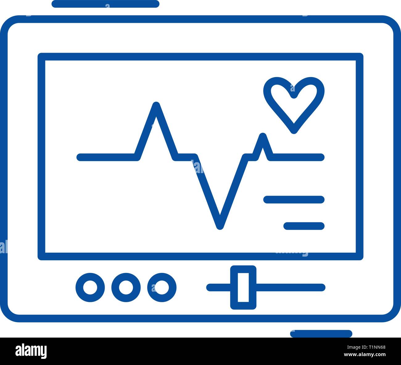 Pacemaker line icon concept. Pacemaker flat vector symbol, sign ...