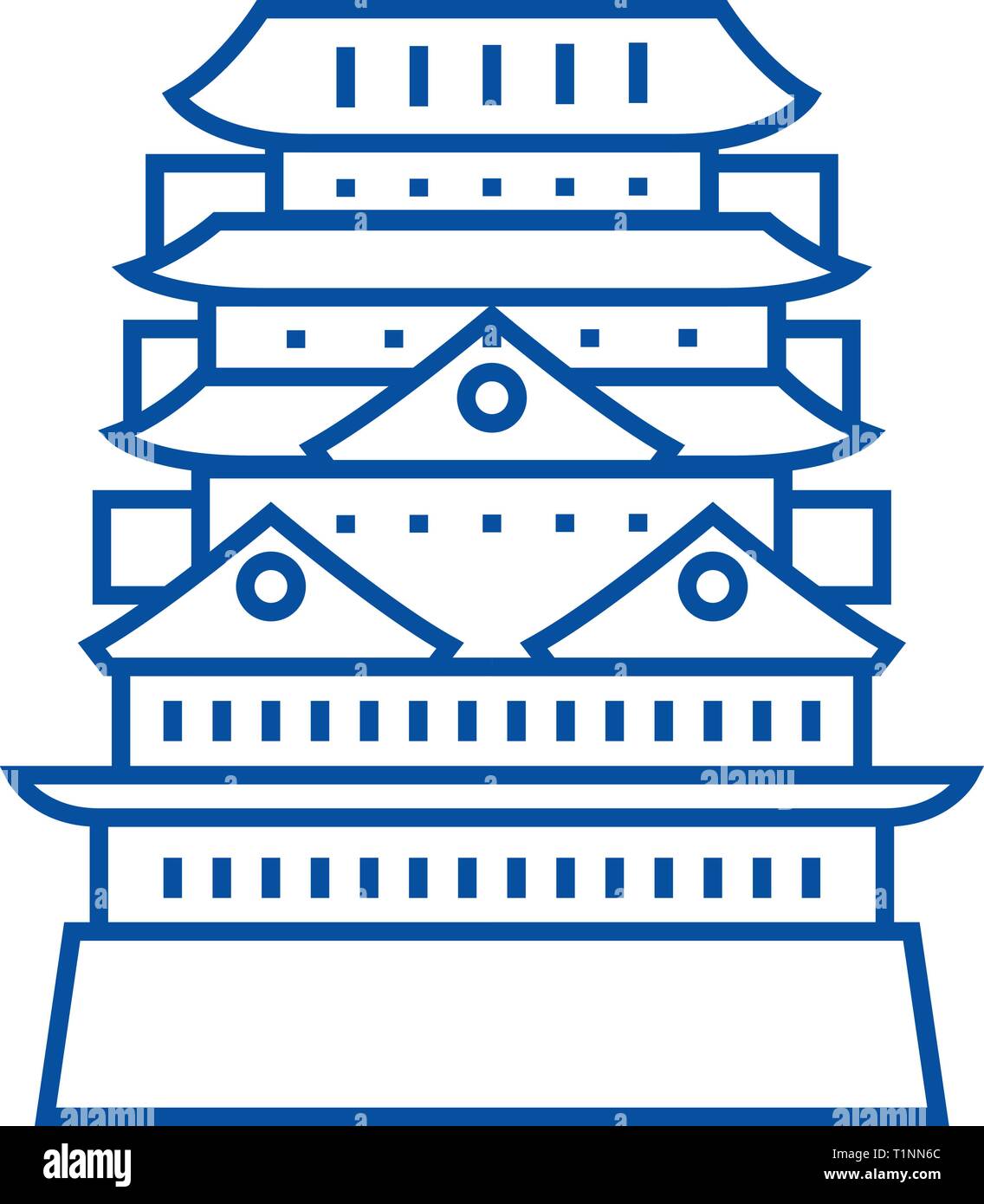 Pagoda,asian temple line icon concept. Pagoda,asian temple flat vector ...