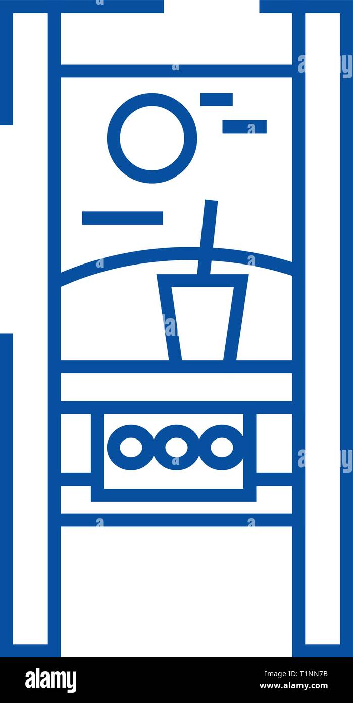 Painting line icon concept. Painting flat vector symbol, sign, outline ...