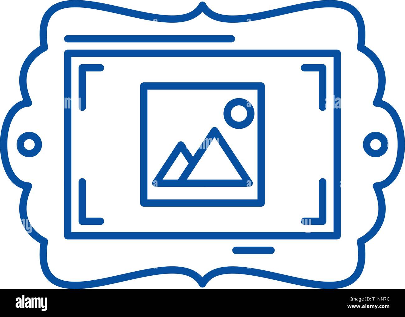 Painting in the interior line icon concept. Painting in the interior ...