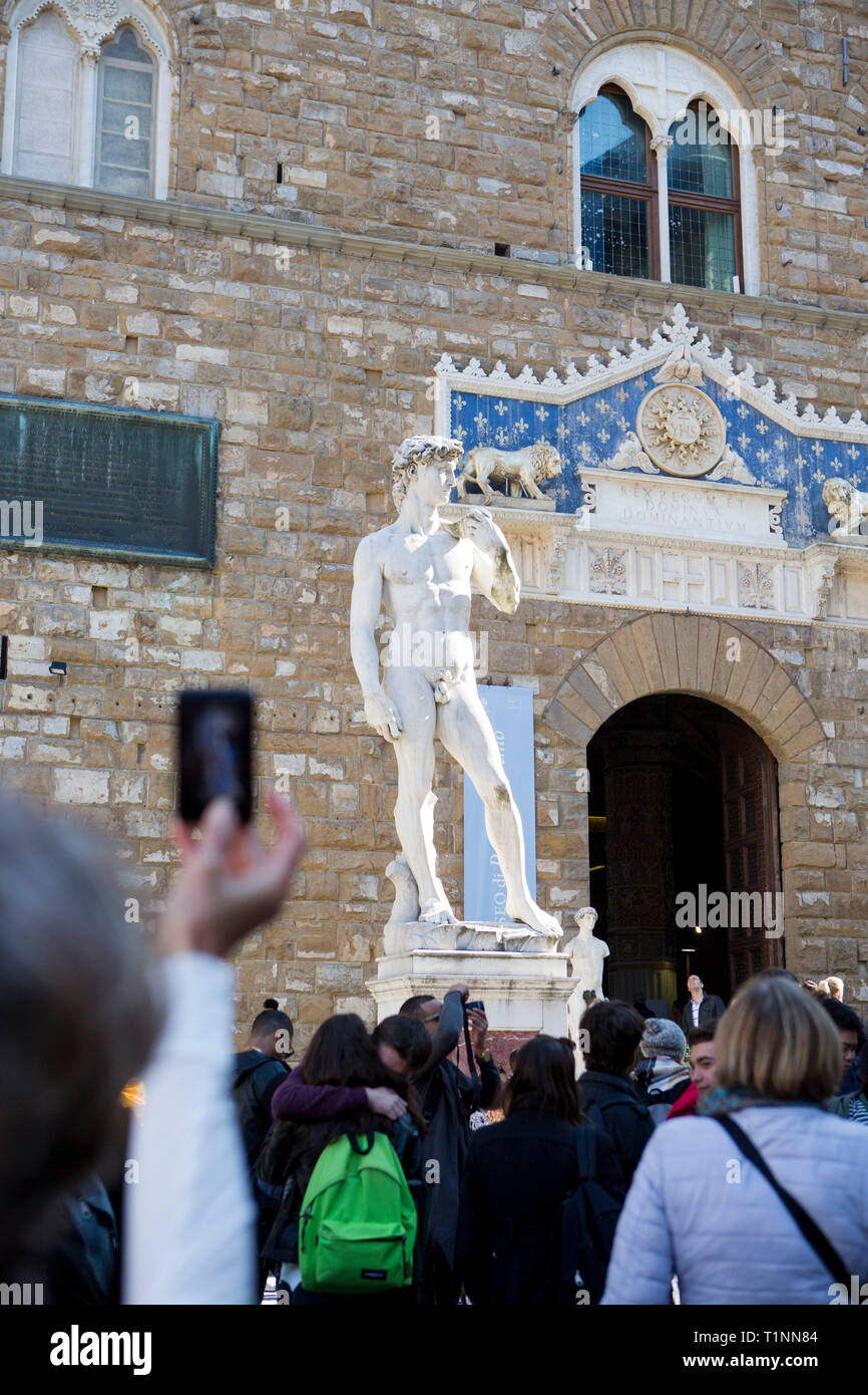 David Michelangelo Piazza della Signoria Florence Stock Photo - Alamy