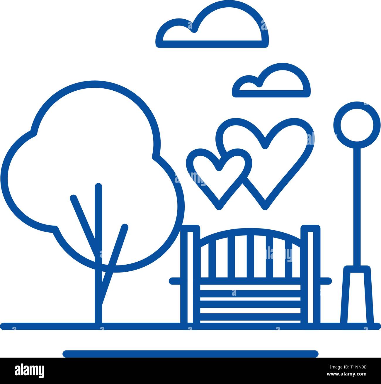 Park line icon concept. Park flat vector symbol, sign, outline ...