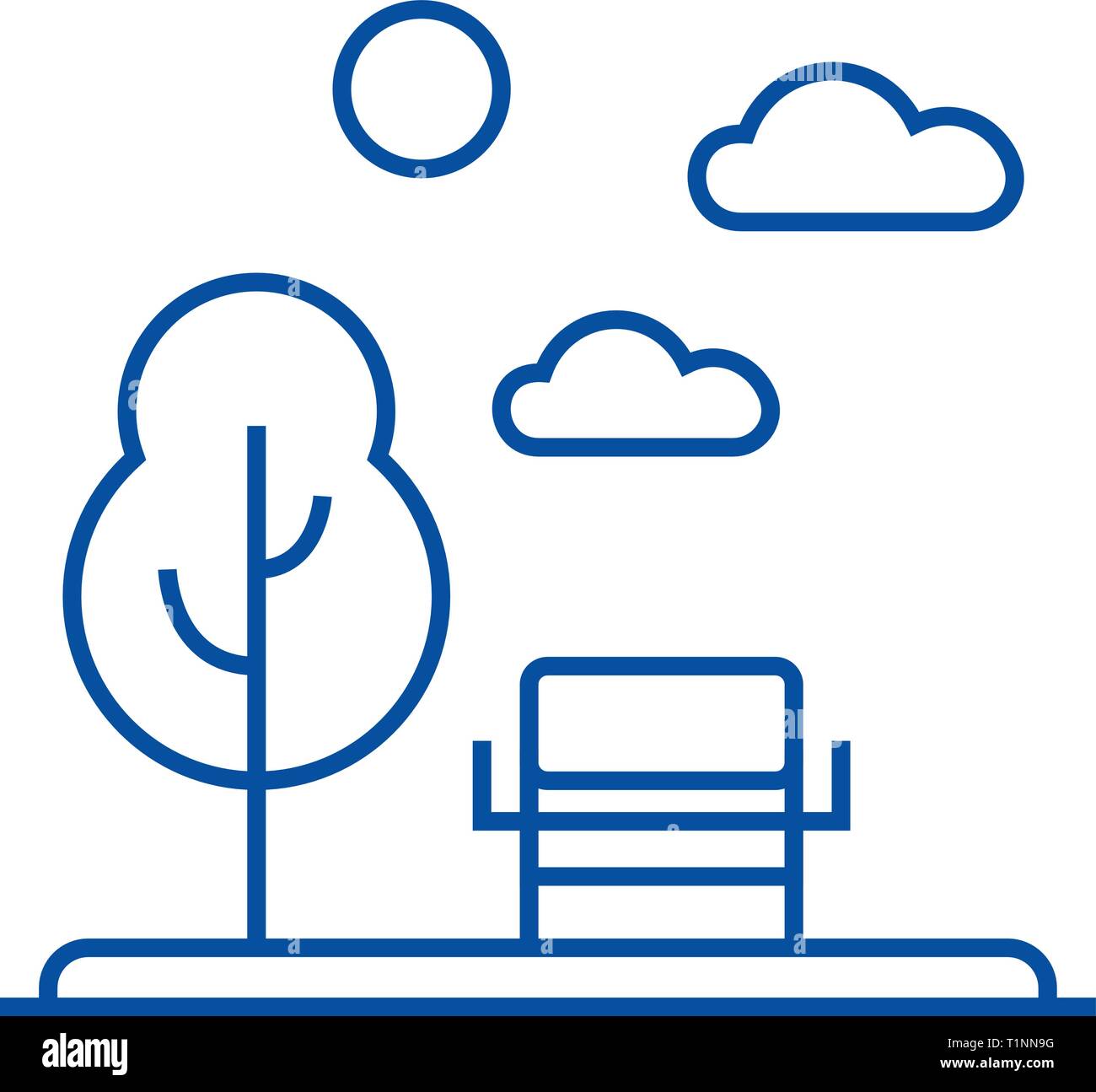 Park,garden line icon concept. Park,garden flat vector symbol, sign ...