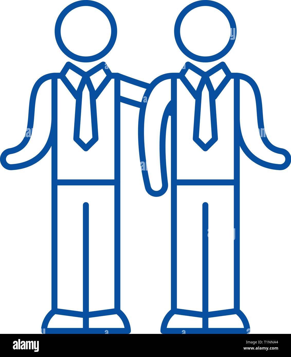 Partnership line icon concept. Partnership flat vector symbol, sign ...