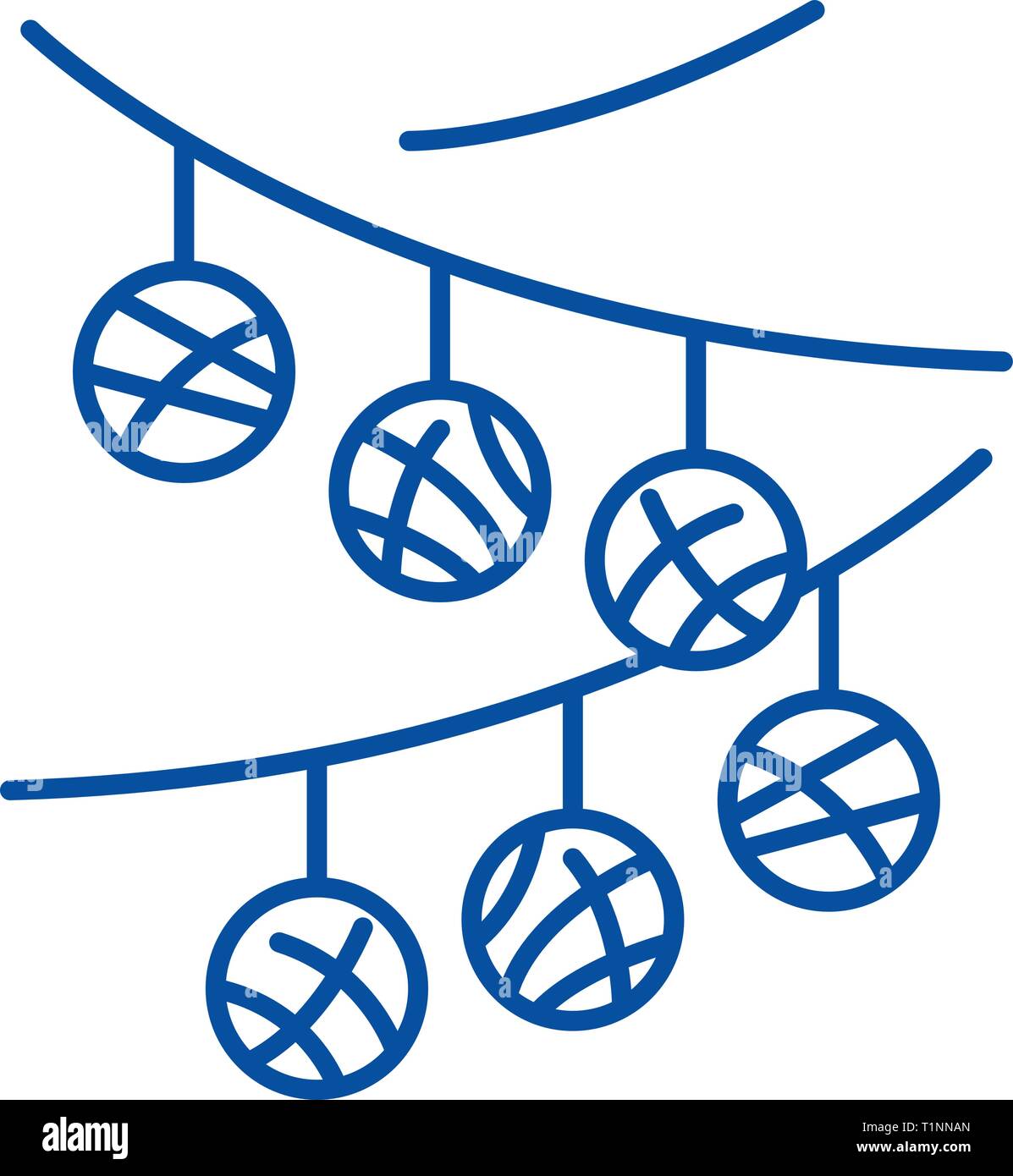 Party decorations line icon concept. Party decorations flat vector ...