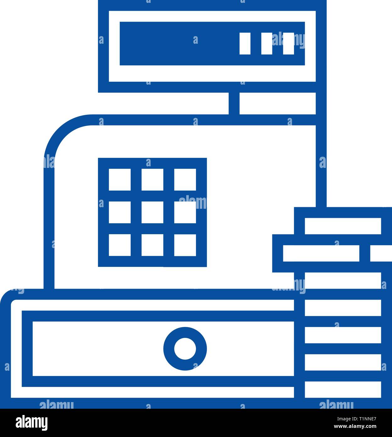 Payment,cash register machine line icon concept. Payment,cash register ...