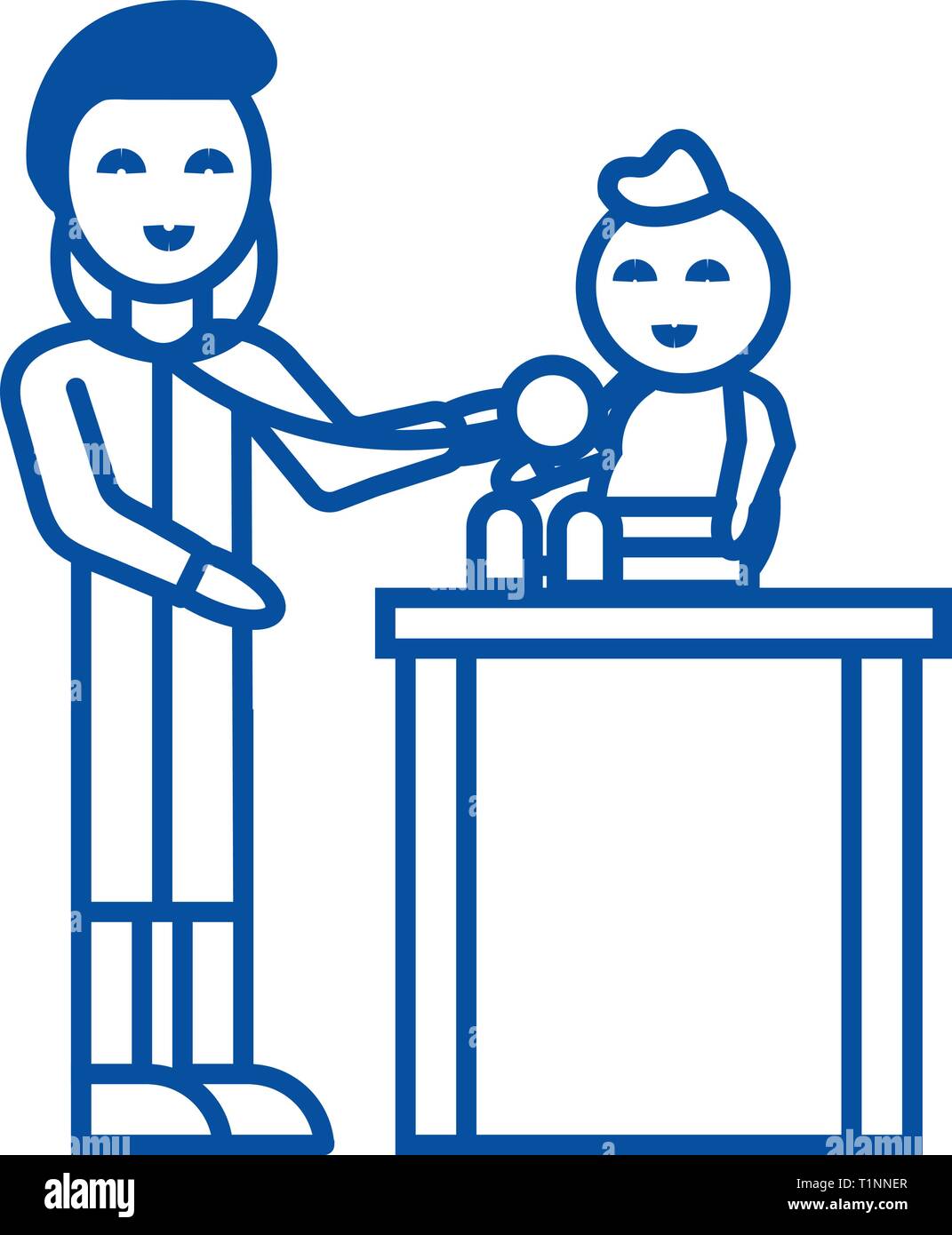 Nurse child mother clinic Stock Vector Images - Alamy