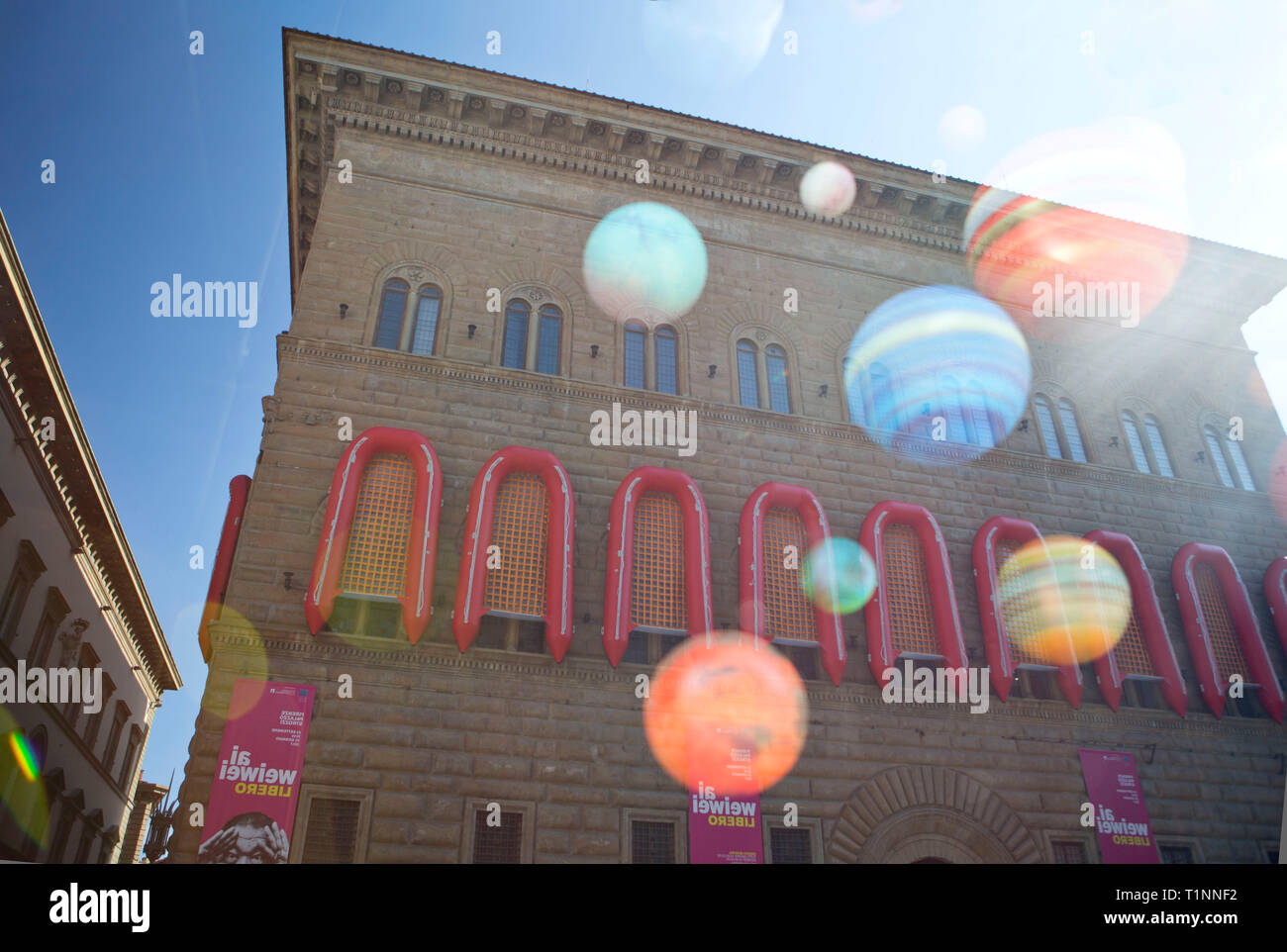 reflection in a shop window in florence Stock Photo - Alamy