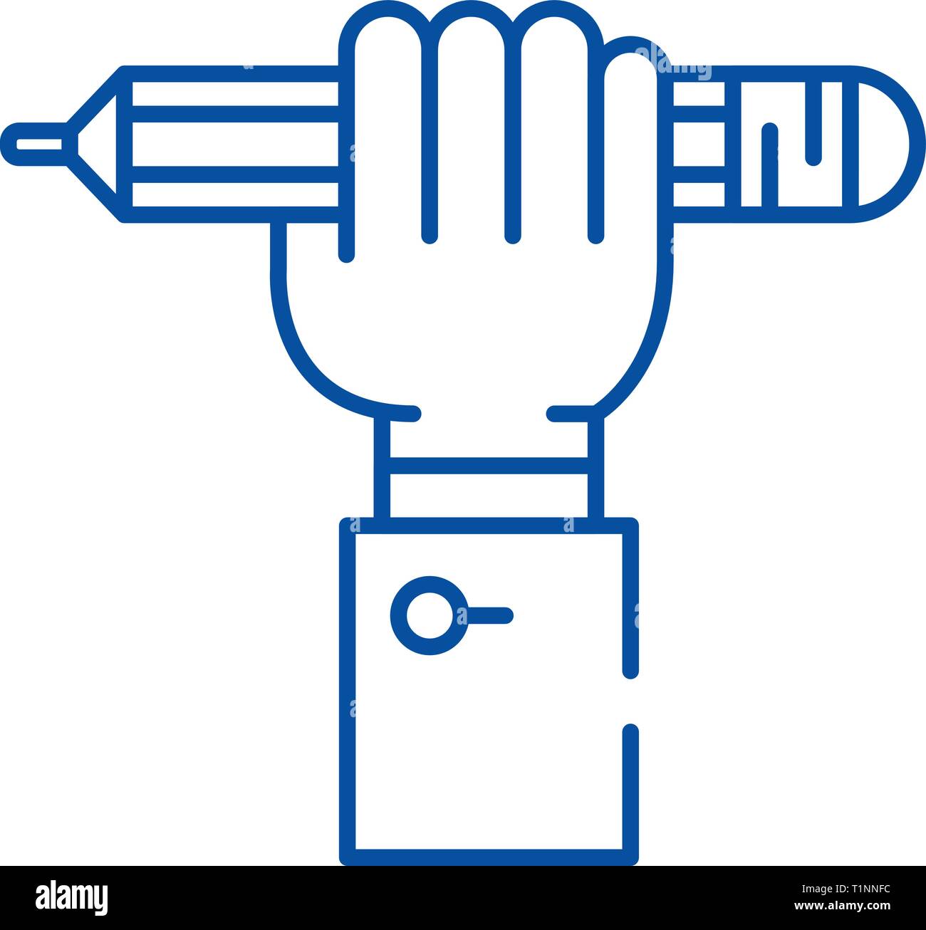 Pencil drawing line icon concept. Pencil drawing flat vector symbol ...