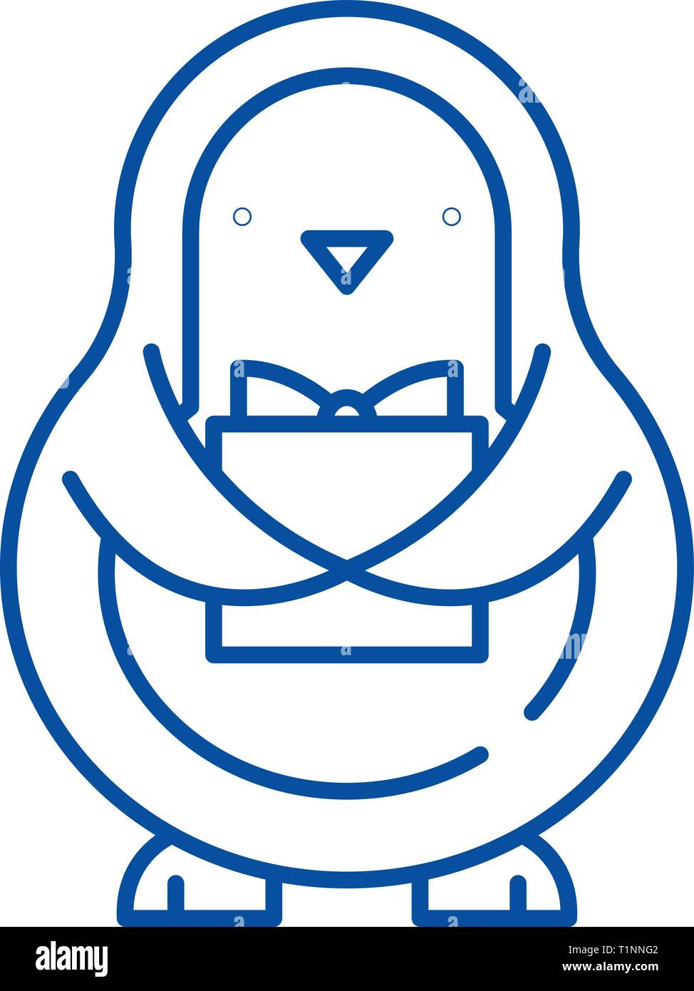 Penguin line icon concept. Penguin flat vector symbol, sign, outline ...