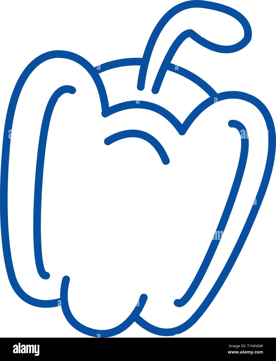 Pepper line icon concept. Pepper flat vector symbol, sign, outline ...