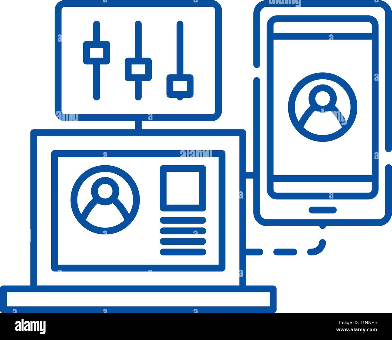 Performance management line icon concept. Performance management flat ...