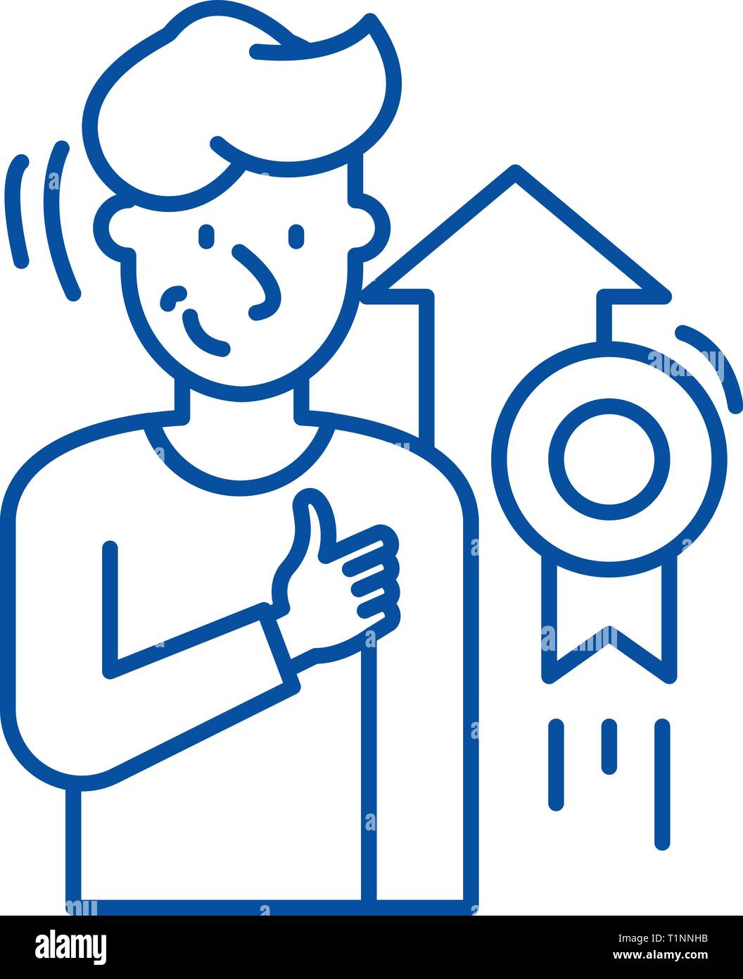 Personal achievement line icon concept. Personal achievement flat ...