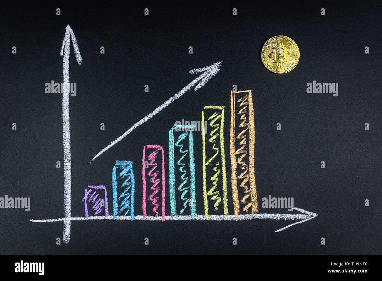 Hand drawn bar graph on blackboard hi-res stock photography and images ...