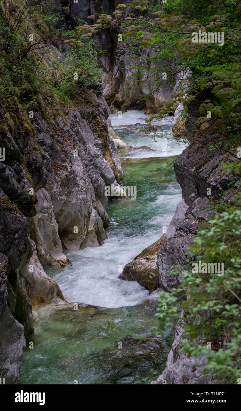 Crystal clear waters flowing through a deep gorge Stock Photo - Alamy
