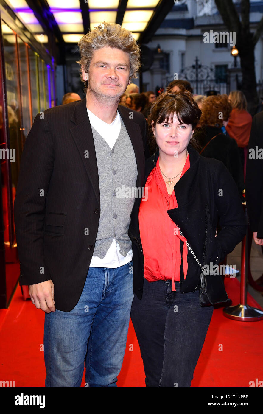 Simon Farnaby and Claire Keenan arriving for the pre-premiere screening ...