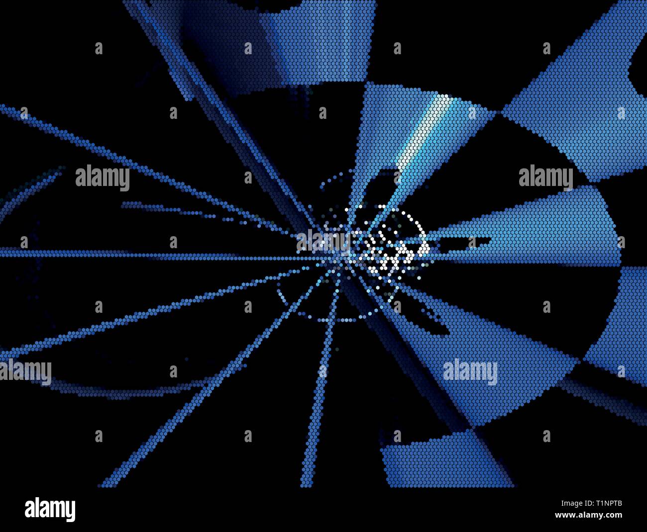 Disk and rays - technology vector background consist of hexagons Stock ...