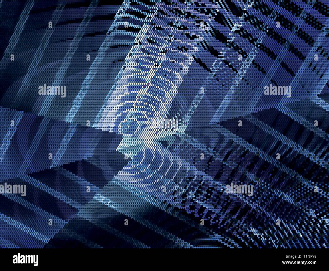 Dotted technology background with stripes and spirals - vector ...
