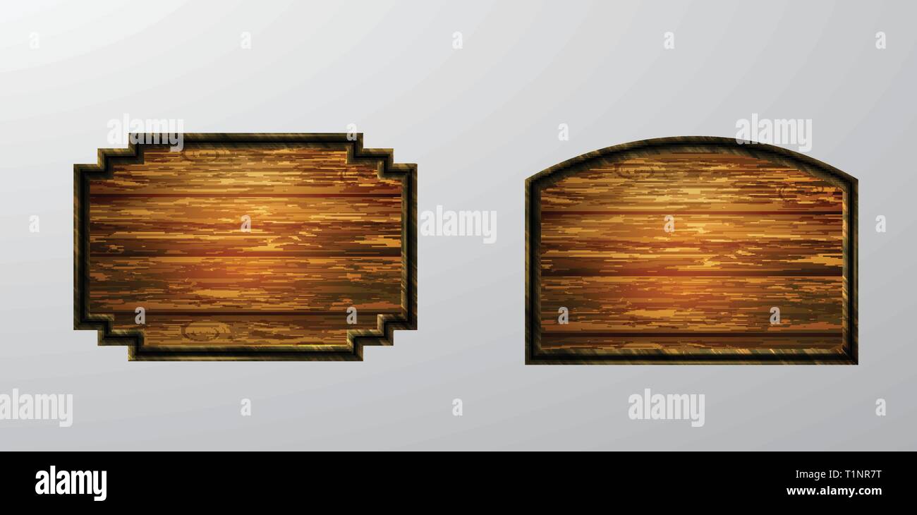 Vector realistic illustration of wooden signboard Stock Vector Image ...