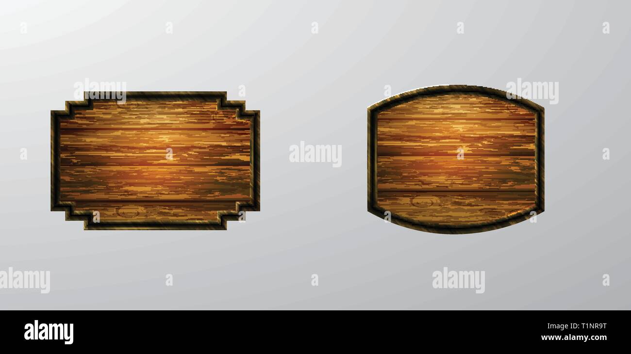 Vector realistic illustration of wooden signboard Stock Vector Image ...
