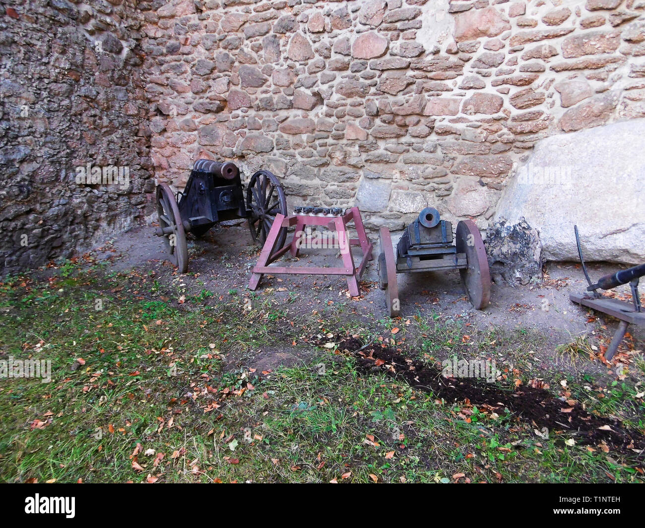 Exhibition of medieval mobile canons used for protection from raiders ...